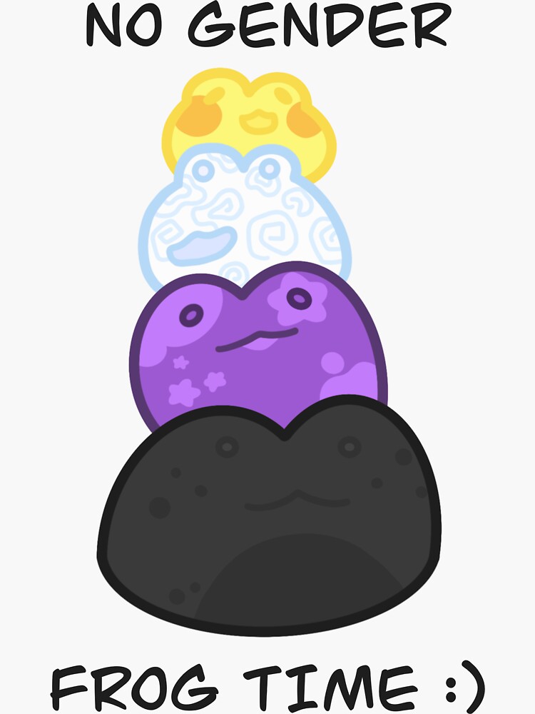 "Nonbinary frog stack" Sticker for Sale by DisasterArtCo | Redbubble