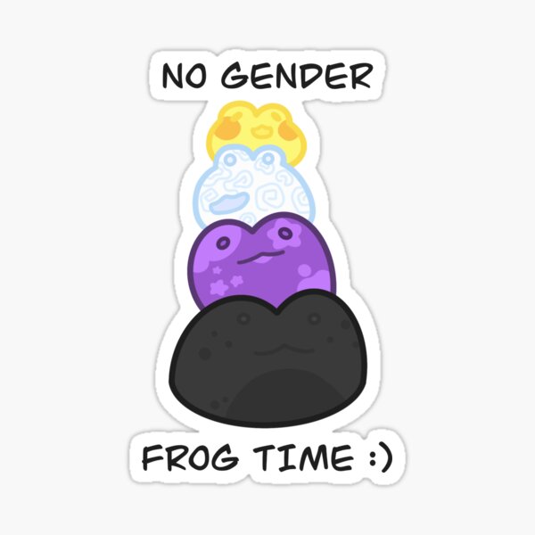 "Nonbinary frog stack" Sticker for Sale by DisasterArtCo | Redbubble