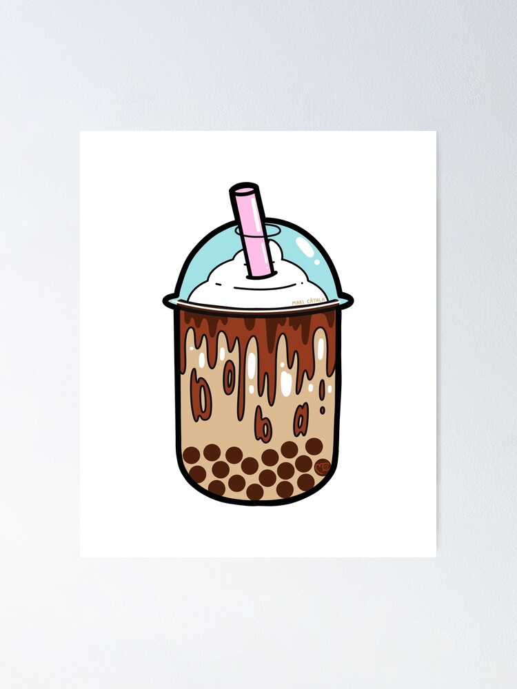 "Cute Tiger Bubble Boba Milk Tea" Poster for Sale by mari-catala ...