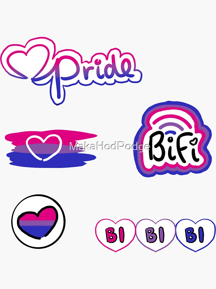 "Bi Pride Month Sticker Set" Sticker for Sale by MakaHodPodge | Redbubble