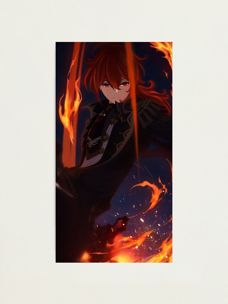 "Diluc - Genshin Impact" Photographic Print for Sale by Katzui | Redbubble