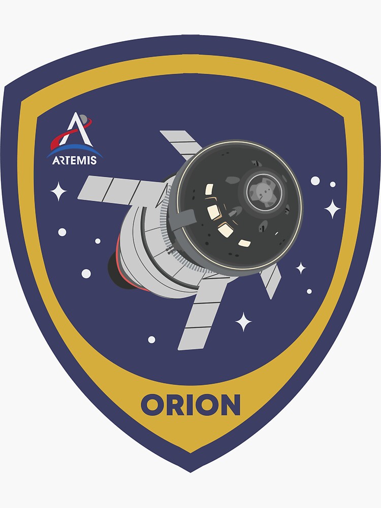 "Orion Multi-Purpose Crew Vehicle Badge" Sticker by SpaceLlamas | Redbubble