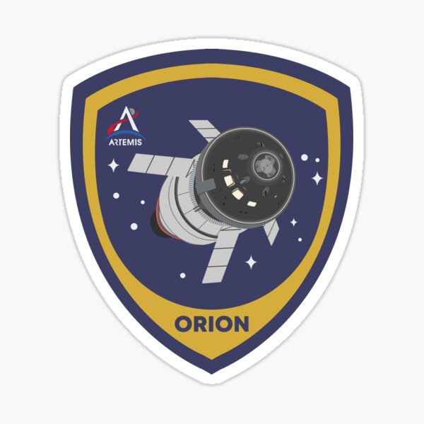 "Orion Multi-Purpose Crew Vehicle Badge" Sticker by SpaceLlamas | Redbubble