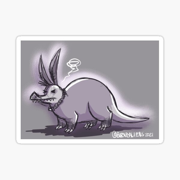 "Grumpy Punk Aardvark" Sticker for Sale by BuriedAliens | Redbubble
