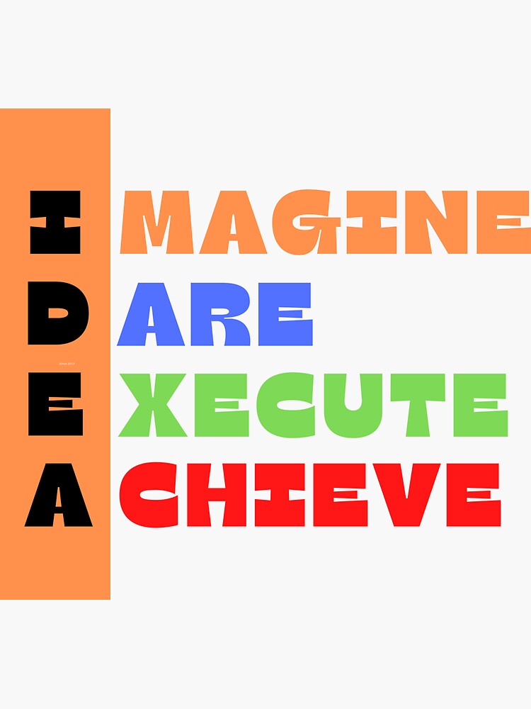 "idea creative acronym" Sticker for Sale by VaskDsgn | Redbubble
