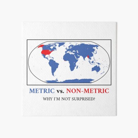 "Metric vs. Non-Metric - Metric System Map Science Quotes" Art Board ...