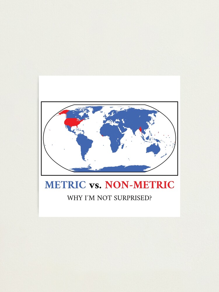 "Metric vs. Non-Metric - Metric System Map Science Quotes" Photographic ...