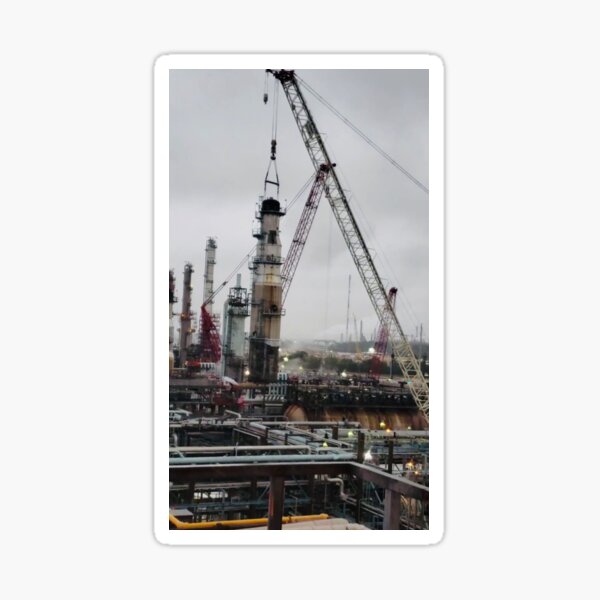 "Refinery Reactor lifted by Crane" Sticker for Sale by IVTtech | Redbubble