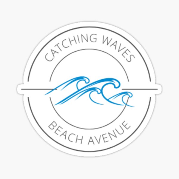 "catching waves aesthetic center waves design" Sticker for Sale by ...