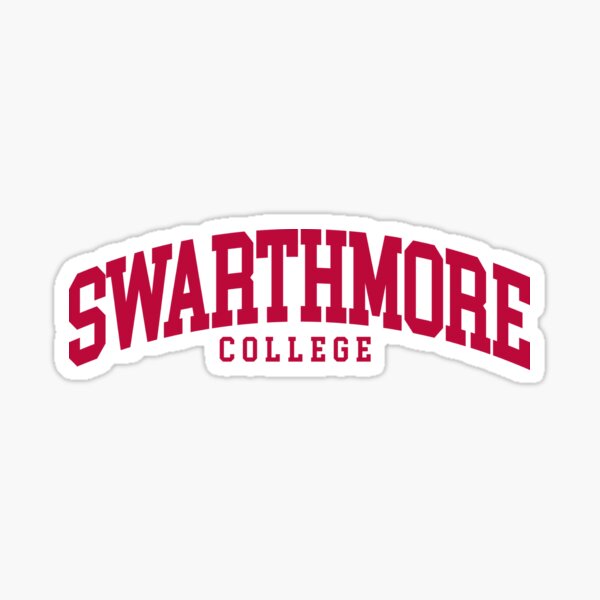 "swarthmore - college font curved" Sticker by scollegestuff | Redbubble