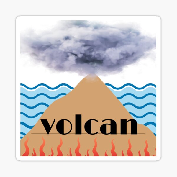 "sticker volcan" Sticker for Sale by ARTCOOLL | Redbubble
