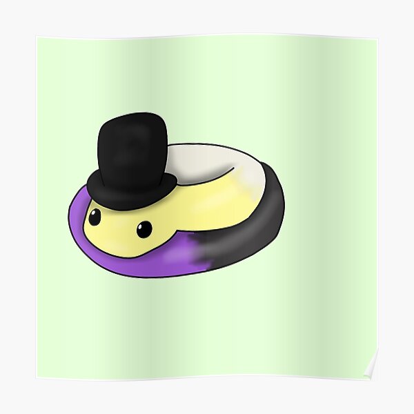 "Nonbinary Snake in a top hat" Poster for Sale by Becky-Marie | Redbubble