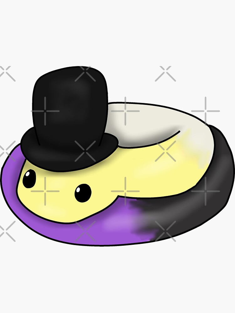 "Nonbinary Snake in a top hat" Sticker by Becky-Marie | Redbubble