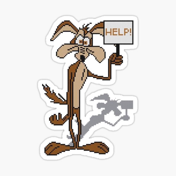 "Pixel Coyote, HELP!" Sticker for Sale by Moricci | Redbubble
