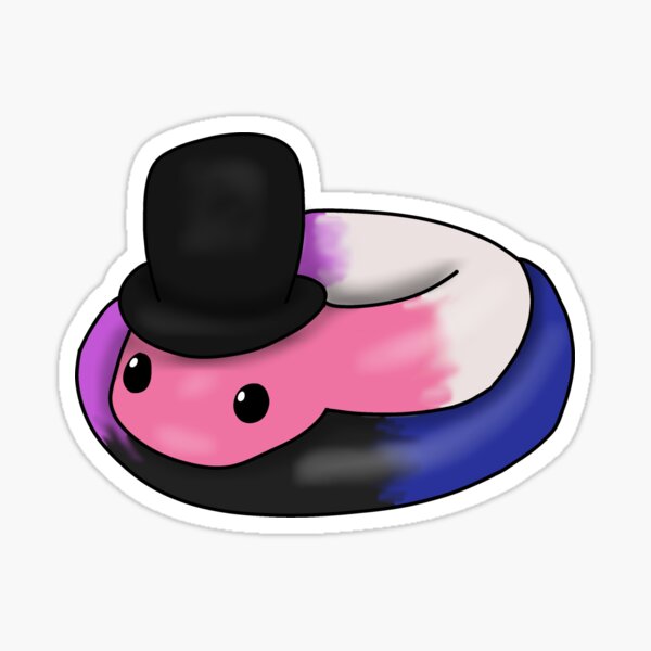 "Genderfluid Snake in a top hat" Sticker by Becky-Marie | Redbubble