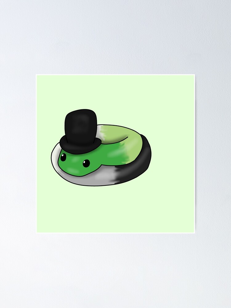"Aromantic Snake in a top hat" Poster for Sale by Becky-Marie | Redbubble