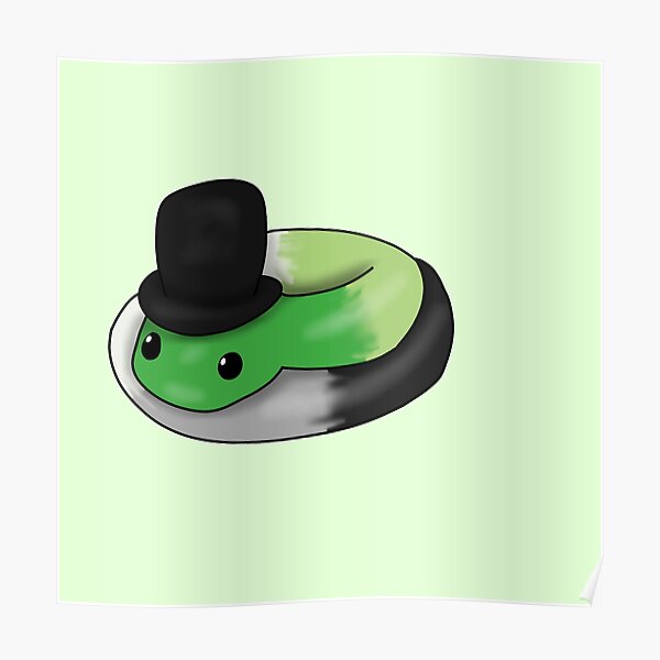 "Aromantic Snake in a top hat" Poster for Sale by Becky-Marie | Redbubble