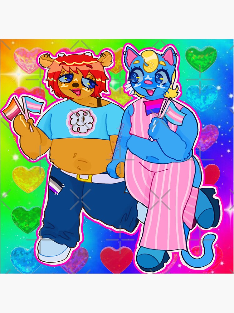 "Copy of Lammy and Katy ☆ Pride month! (w/ background)" Poster for Sale ...