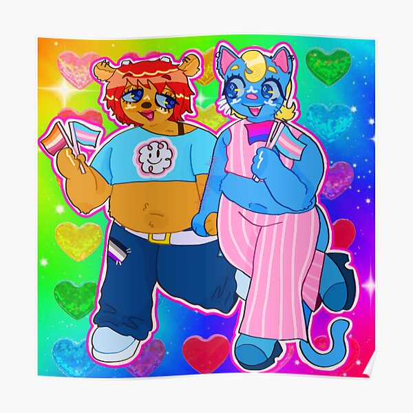 "Copy of Lammy and Katy ☆ Pride month! (w/ background)" Poster for Sale ...