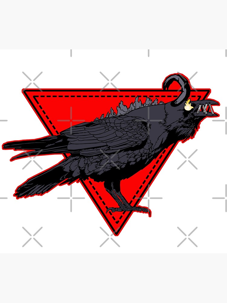"Cursed Crow Grey with Red Outline" Art Print for Sale by ...