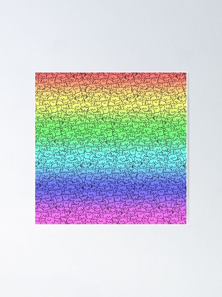 "Rainbow cats" Poster for Sale by Leroinn | Redbubble