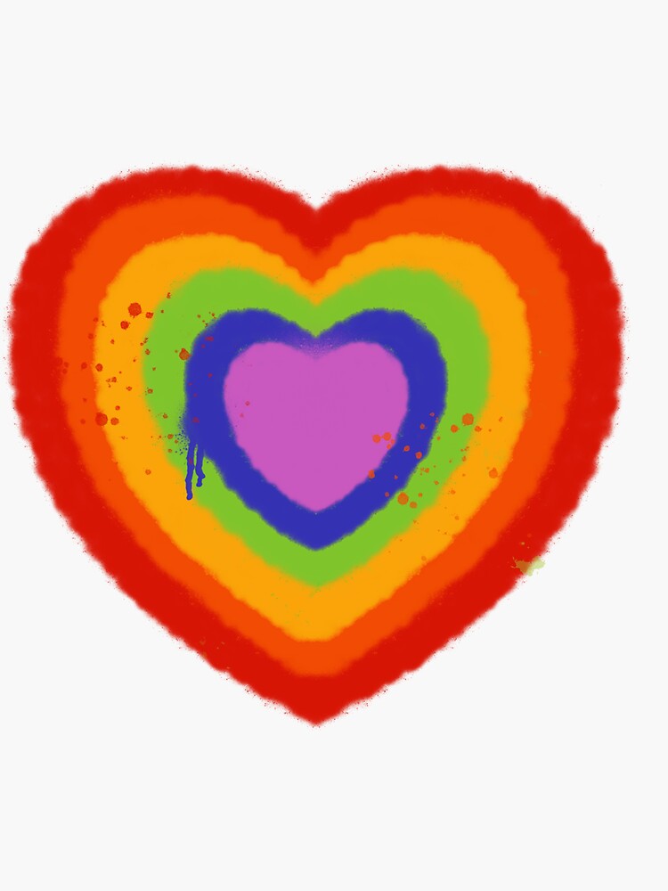 "Spray paint pride heart" Sticker for Sale by purpleheeler | Redbubble
