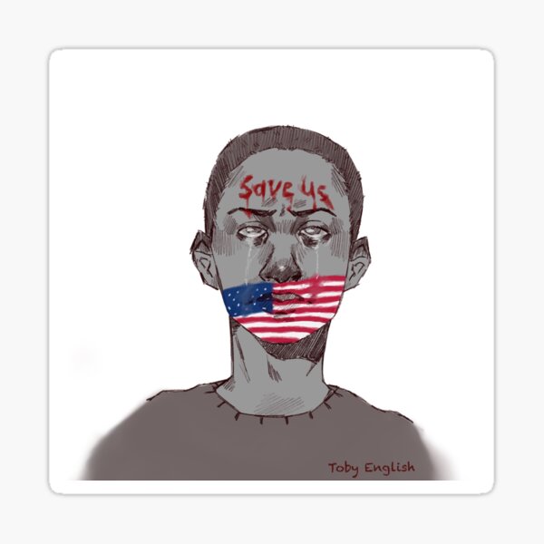 "Save Us" Sticker for Sale by TobyEnglish-Art | Redbubble