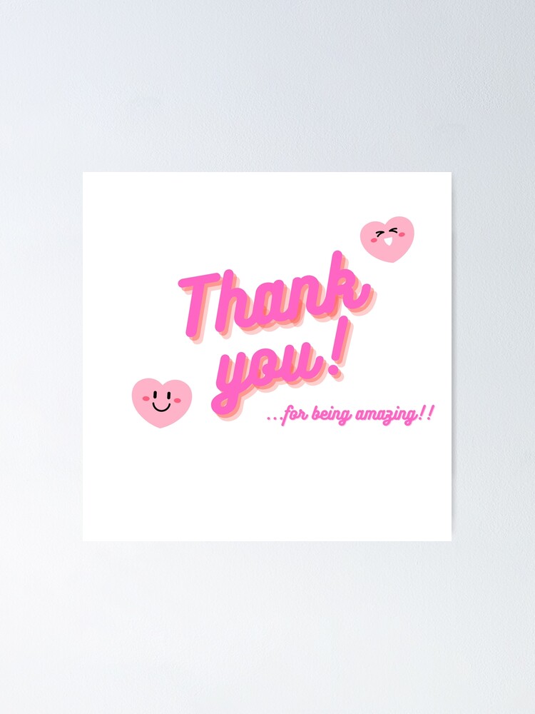 "Cute Thank You Appreciation Post" Poster for Sale by lattevnight ...