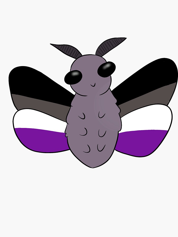 "Asexual flag moth" Sticker for Sale by Soup-Makes-Art | Redbubble