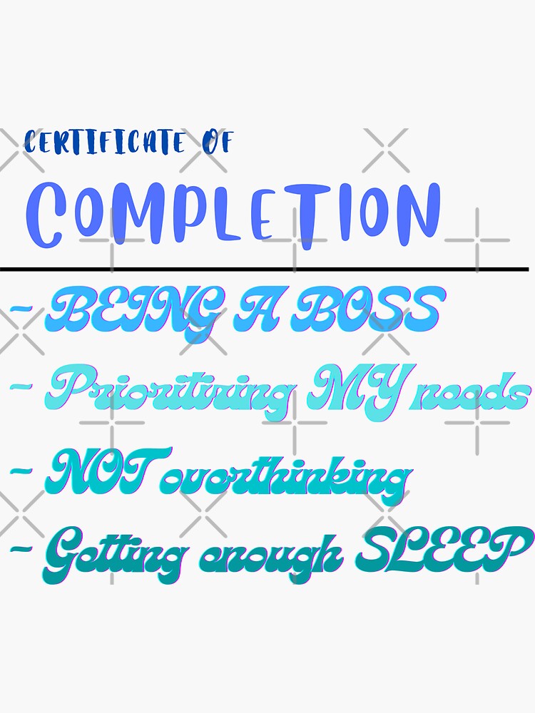 "Certificate of Completion (Gradient)" Sticker for Sale by lattevnight ...