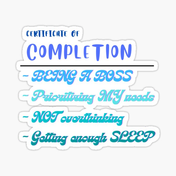 "Certificate of Completion (Gradient)" Sticker for Sale by lattevnight ...