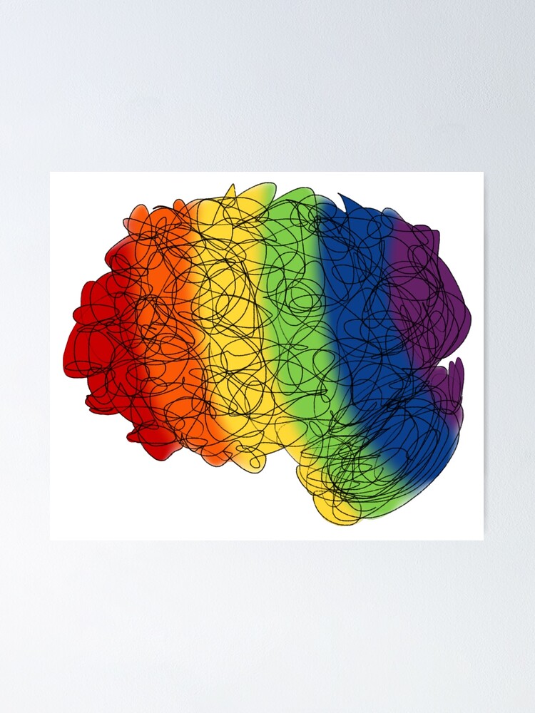 Póster «Rainbow Brain Psychology Psych Neurociencia Anatomía Ciencia ...