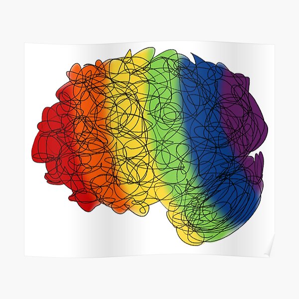 Póster «Rainbow Brain Psychology Psych Neurociencia Anatomía Ciencia ...