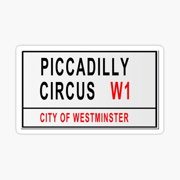 "Piccadilly Circus London Street Sign" Sticker for Sale by johns ...