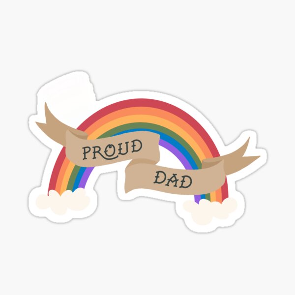 "Proud Dad" Sticker by ollie-day-art | Redbubble