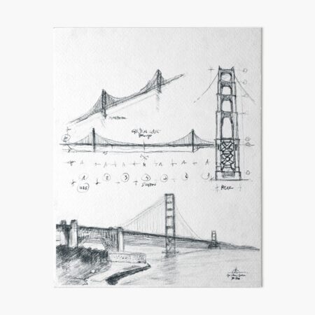 "How to Draw The Golden Gate" Art Board Print by DrawingTheCity | Redbubble