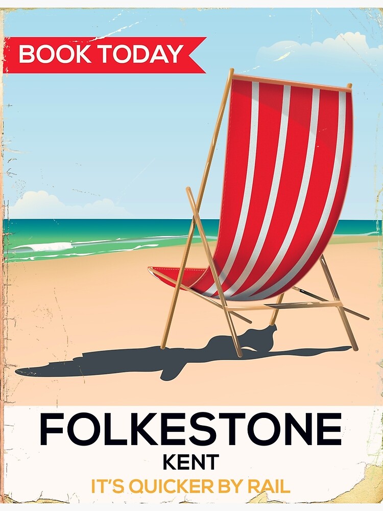 "Folkestone Kent vintage travel poster" Poster by vectorwebstore ...