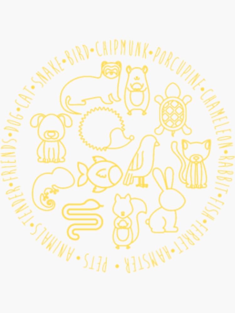"Pet Circle Animals" Sticker for Sale by TomisaLiane | Redbubble