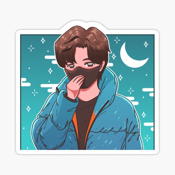"Cute Handsome Guy Wearing Mask" Sticker for Sale by unygara | Redbubble