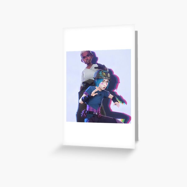 "Cute Arcane Ekko and Powder/Jinx" Greeting Card by flashonalt | Redbubble