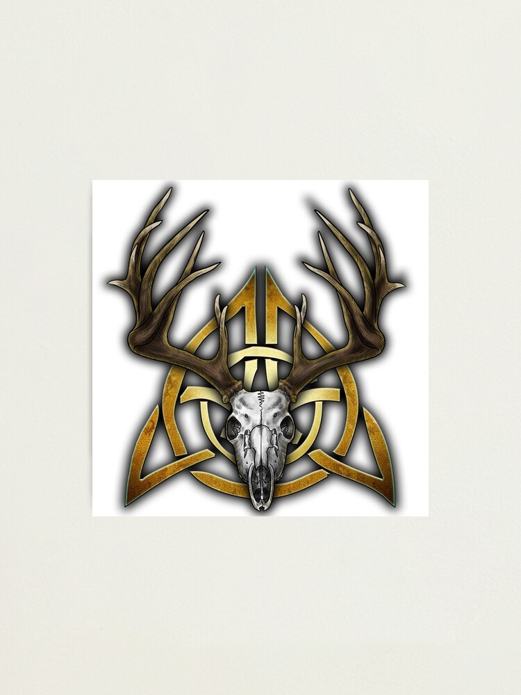 "Deer Skull and Celtic Knot" Photographic Print for Sale by Perspex ...