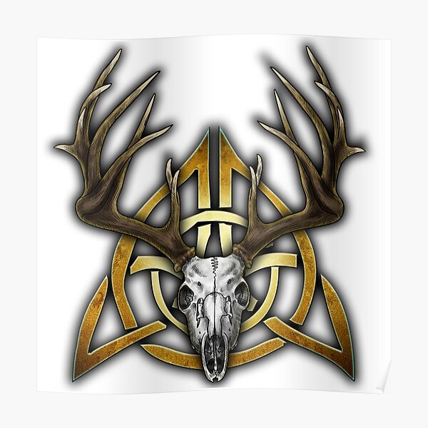 "Deer Skull and Celtic Knot" Poster for Sale by Perspex | Redbubble
