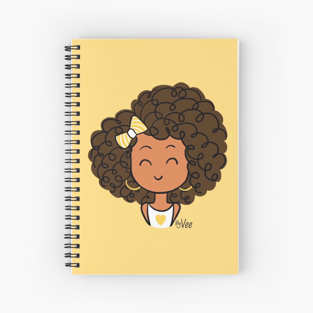 "Little Curly Girl" Spiral Notebook by vee-madinina | Redbubble