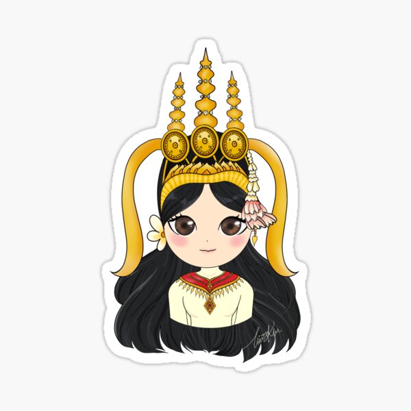 "Tiny Khmer Traditional Apsara Dancer" Sticker by Lizkh | Redbubble