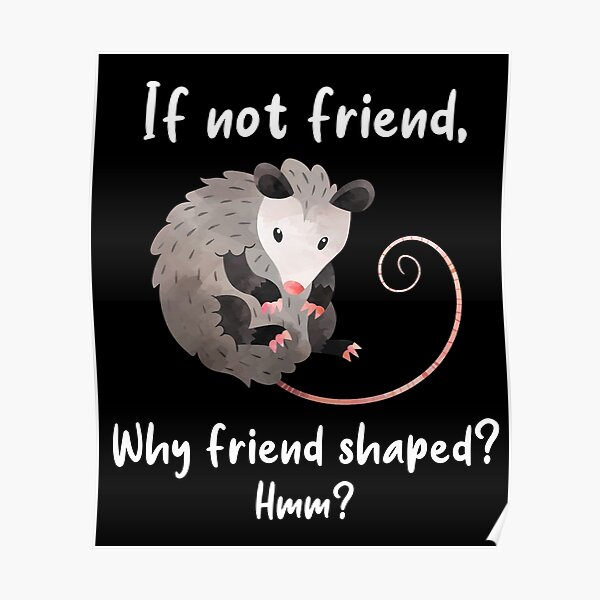"Opossum Friend Shaped" Poster for Sale by Psitta | Redbubble