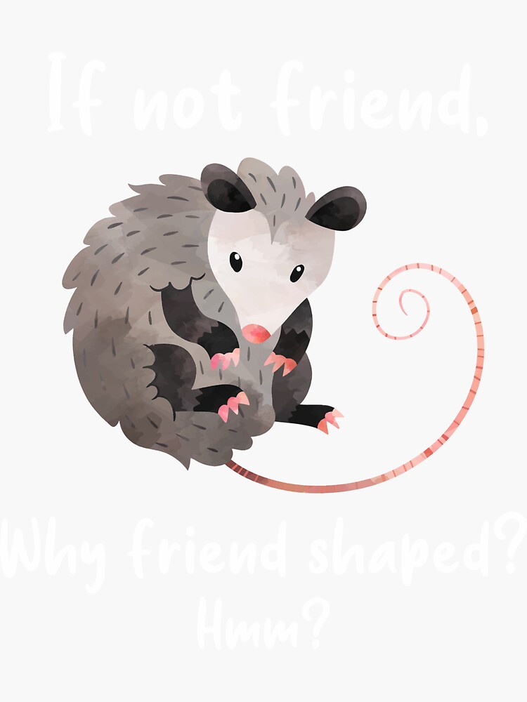 "Opossum Friend Shaped" Sticker for Sale by Psitta | Redbubble