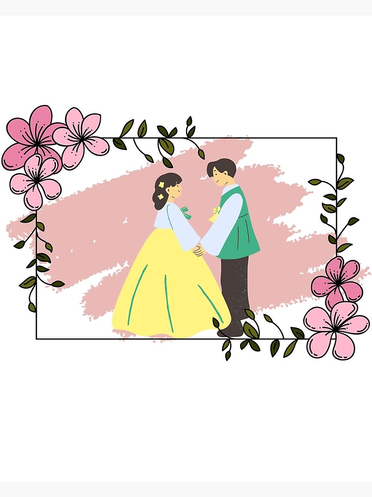 Póster «Amor coreano Dos parejas amorosas se miran con ojos brillantes ...