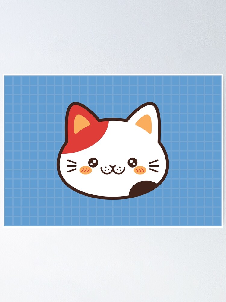 Cute Kawaii Calico Cat Poster For Sale By Kittycotton Redbubble
