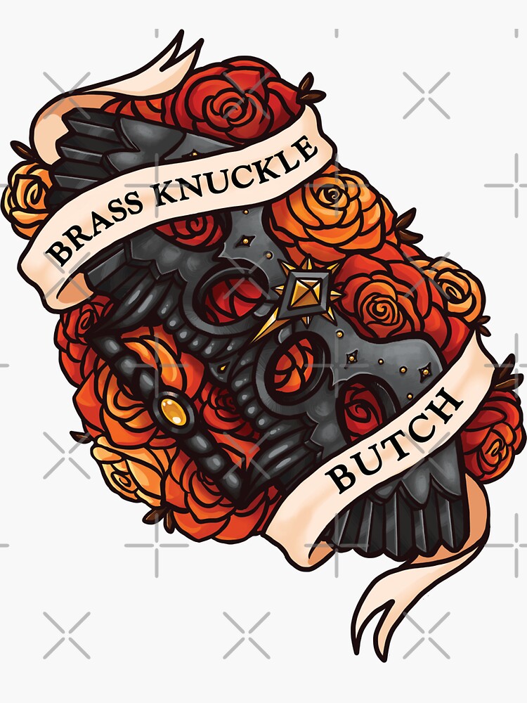 "BRASS KNUCKLE BUTCH" Sticker for Sale by foxflight | Redbubble