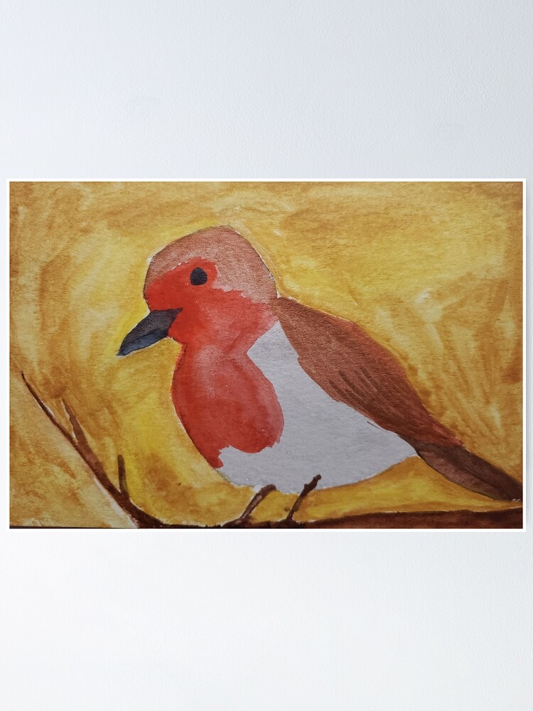"European Robin" Poster for Sale by JavaDraws | Redbubble